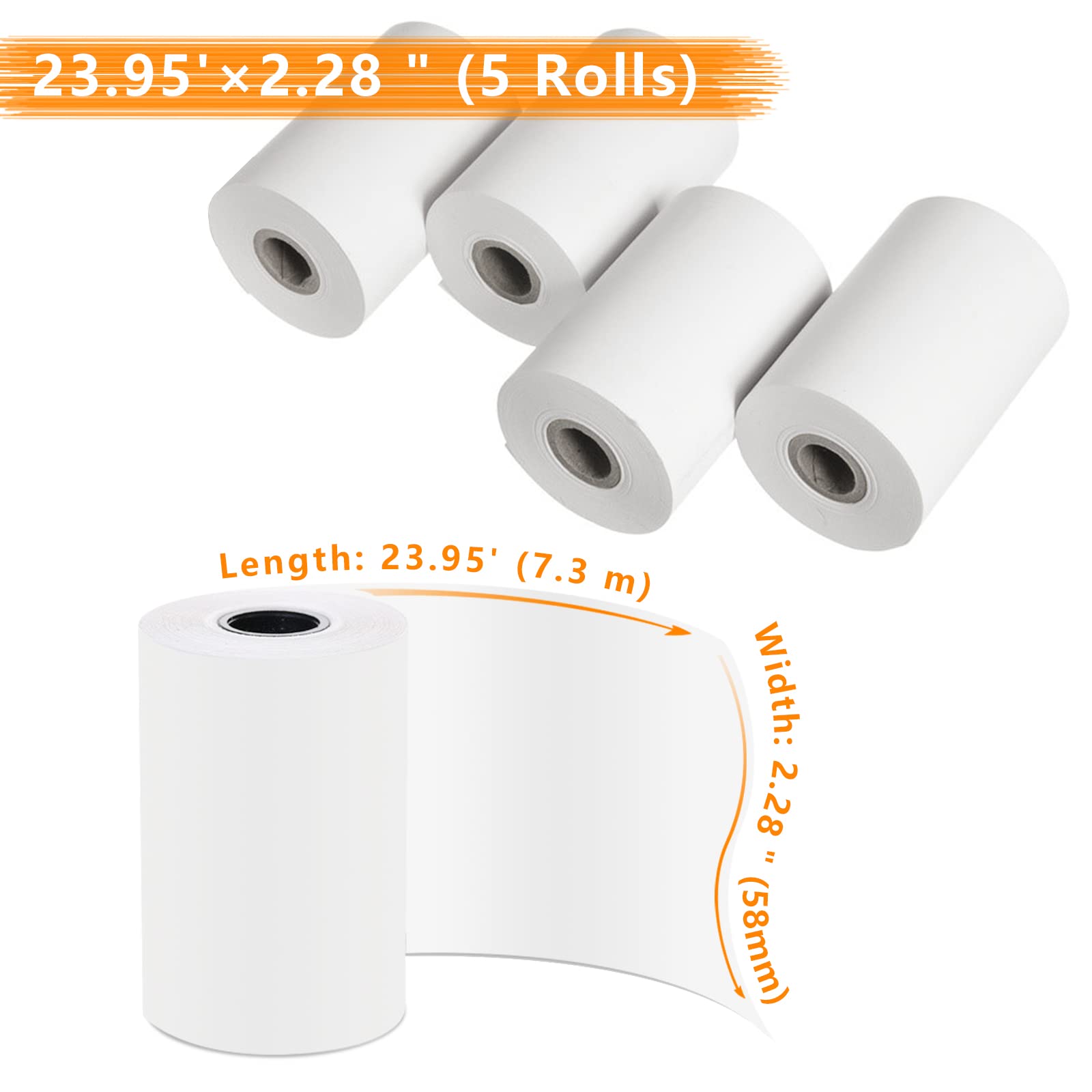 Ushining 5 Rollen Druckpapier für Kinderkamera, Sofortdruck Thermopapi ...
