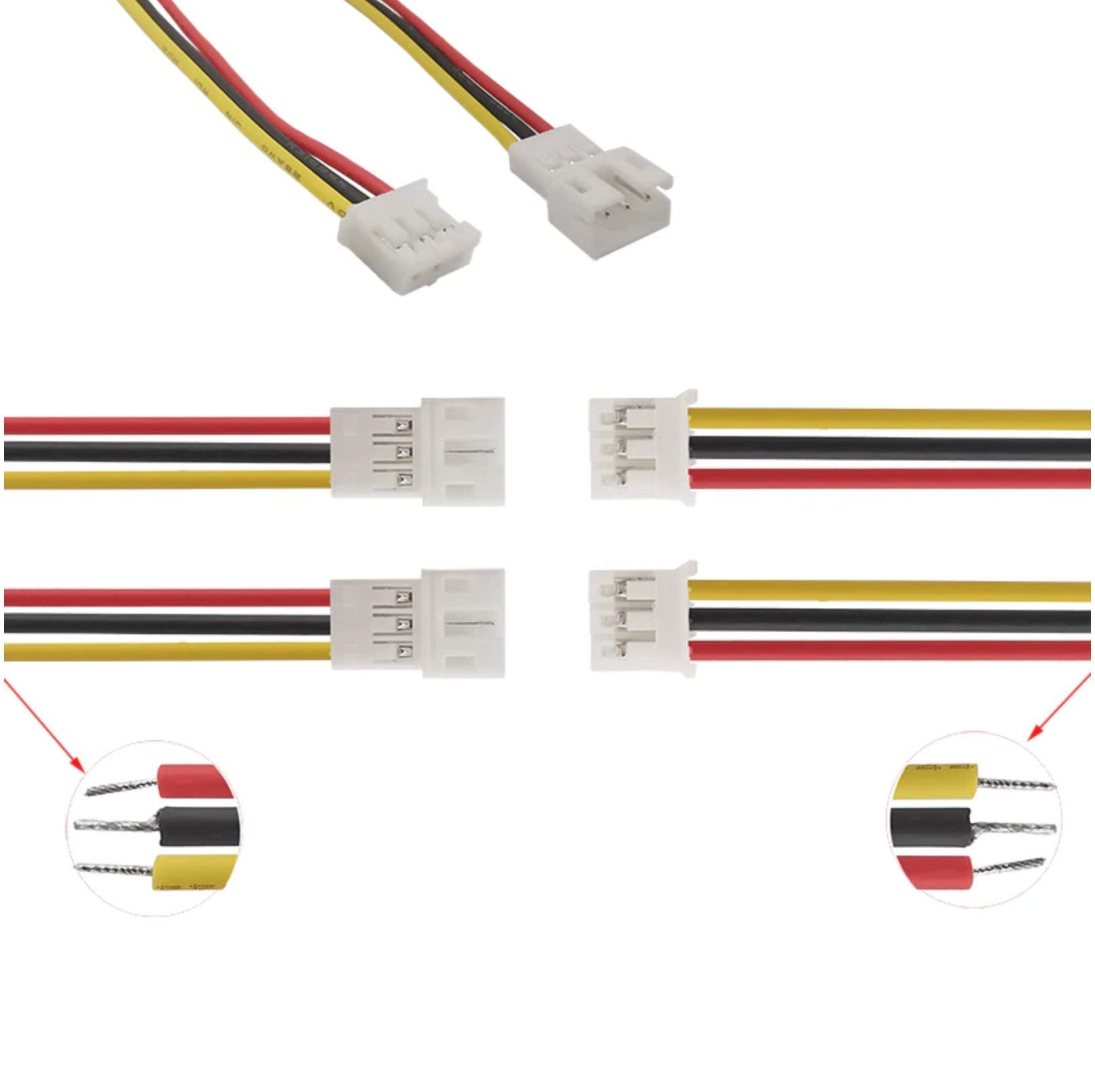VUNIVERSUM 5X Paare 10 Stück Micro JST PH 2.0 3PIN Rastermaß 2mm Steck ...