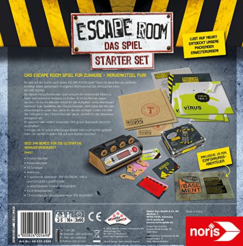 Noris 606102034 Escape Room Starter Set - Familien und Gesellschaftssp ...