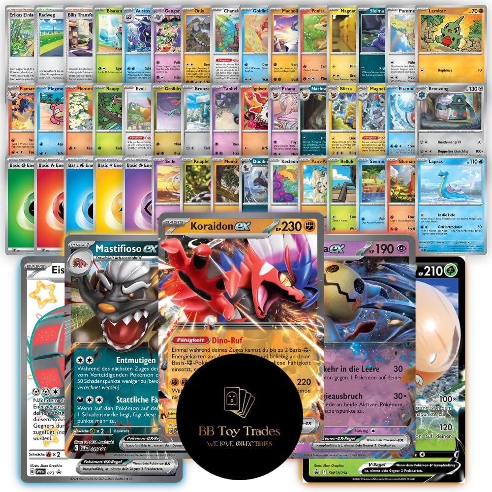 50 Pokemon Karten + seltene GX EX oder V Karte Starter Pack mit Traine ...