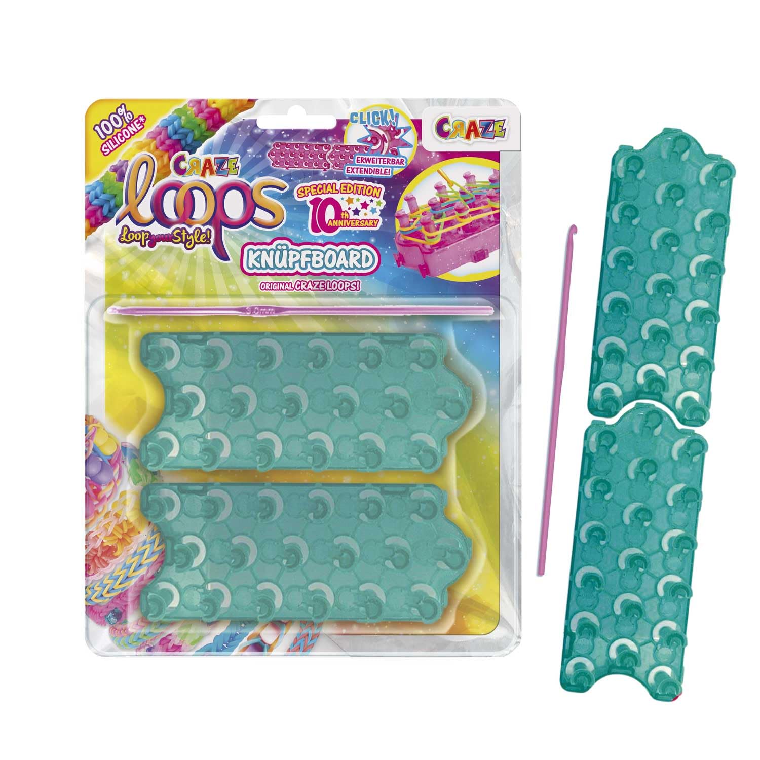 Craze LOOPS Board Blister - Knüpfboard mit Häkelnadel für Loom Bänder ...