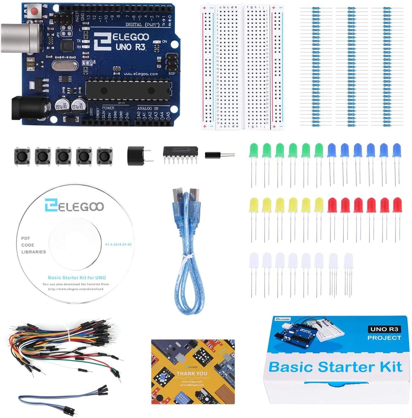 ELEGOO Basic Starter Kit Deutsch mit R3 Mikrocontroller Board ...