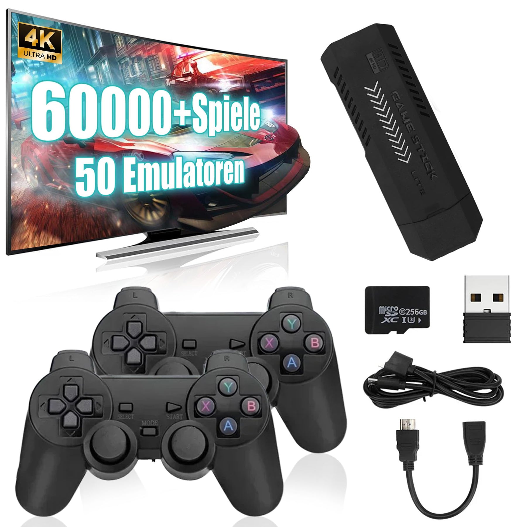 X2 Plus Retro Emulator Konsole 4K, Game Stick mit 256G Speicherplatz 6 ...
