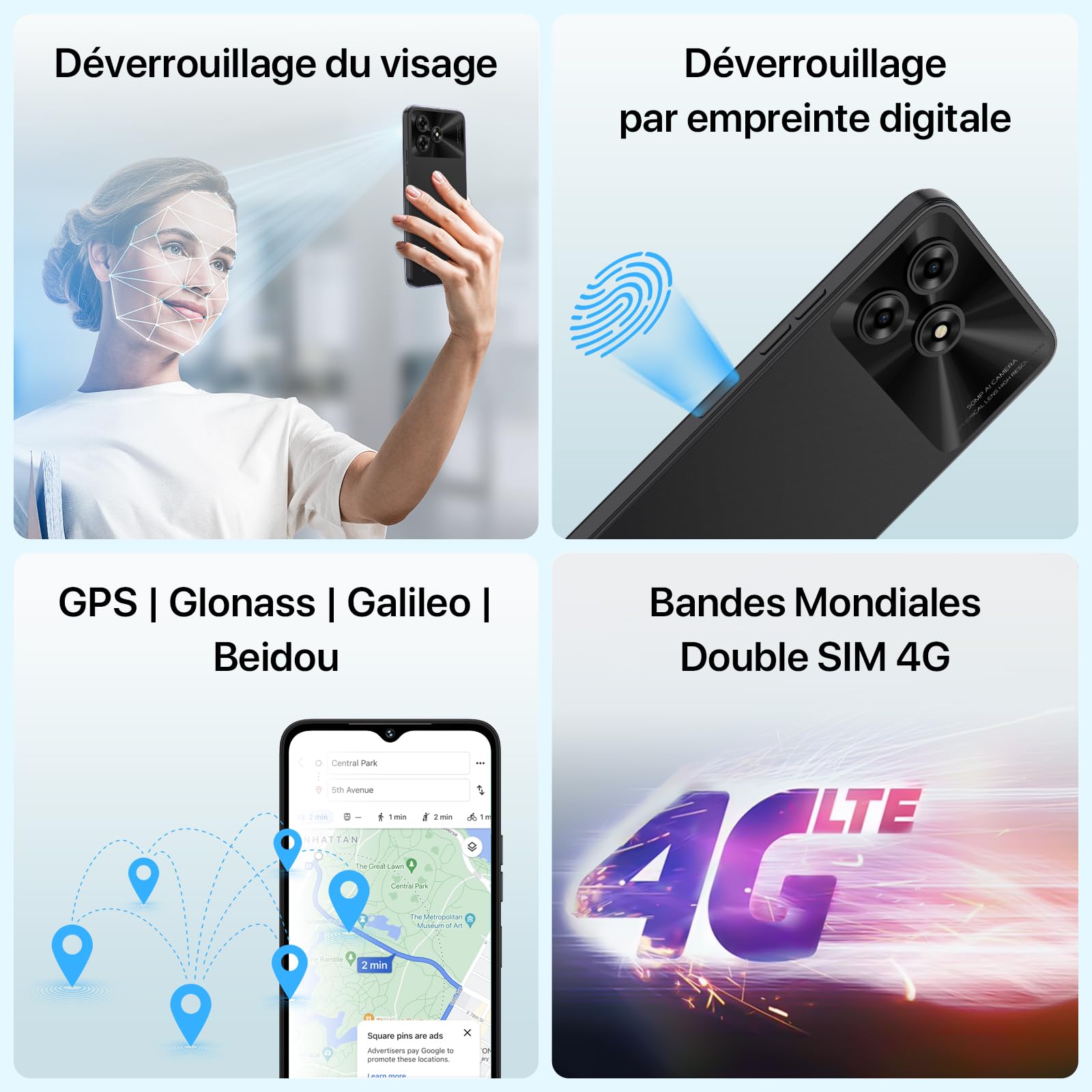 UMIDIGI 50MP Smartphone Ohne Vertrag, 16GB+128GB Android Handy, 6,6 Zo ...