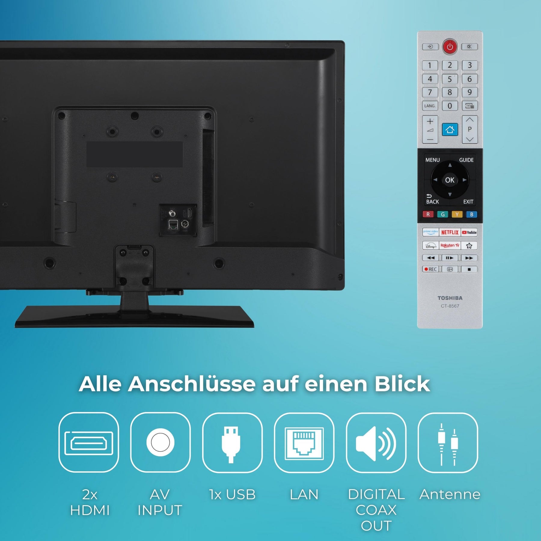 Toshiba Fernseher 32 Zoll Smart TV VIDAA Full HD QLED Fernseher HDR Sm ...