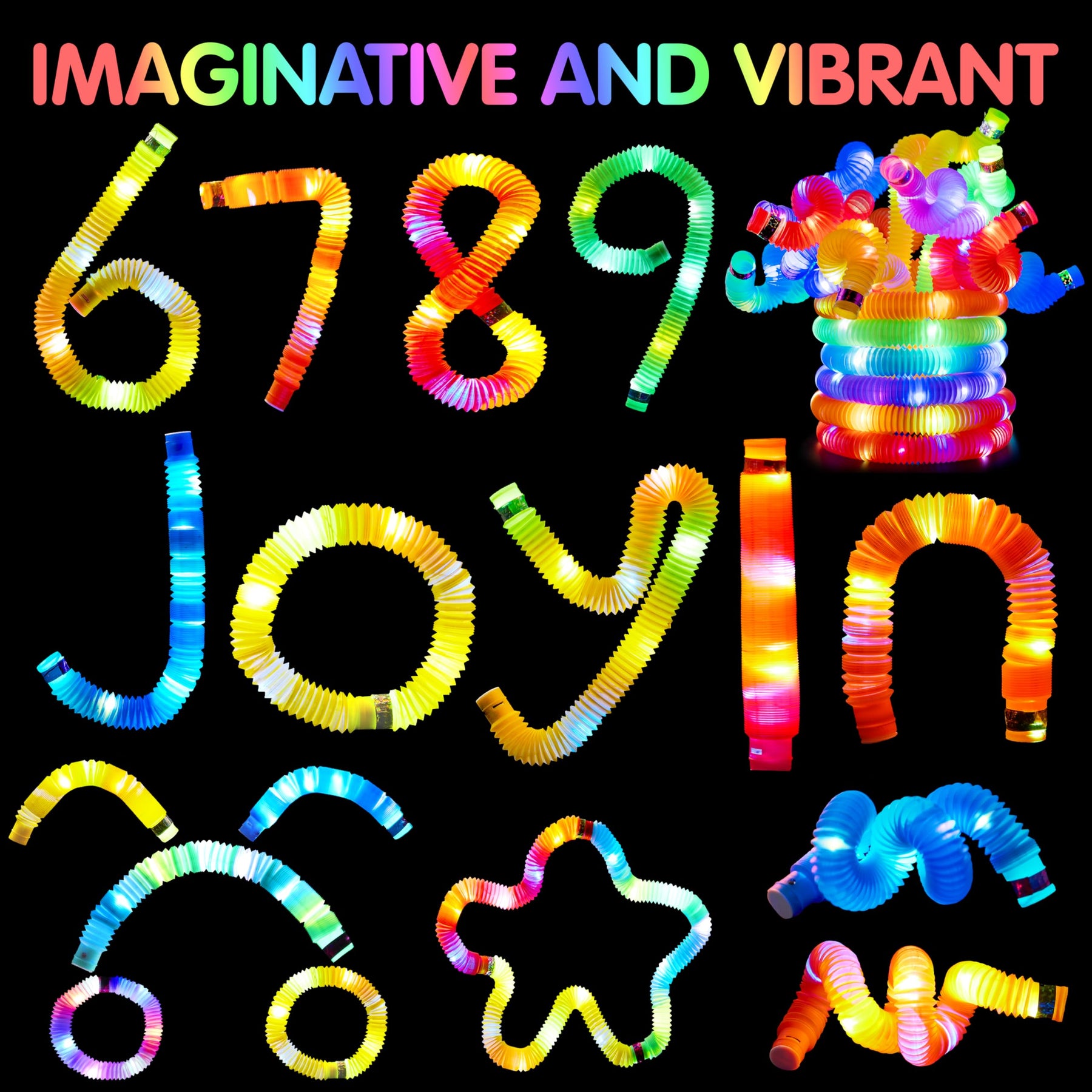 JOYIN 9 Stück LED Knicklicht Pop Tubes, Leuchtende Sensorik Spielzeuge ...