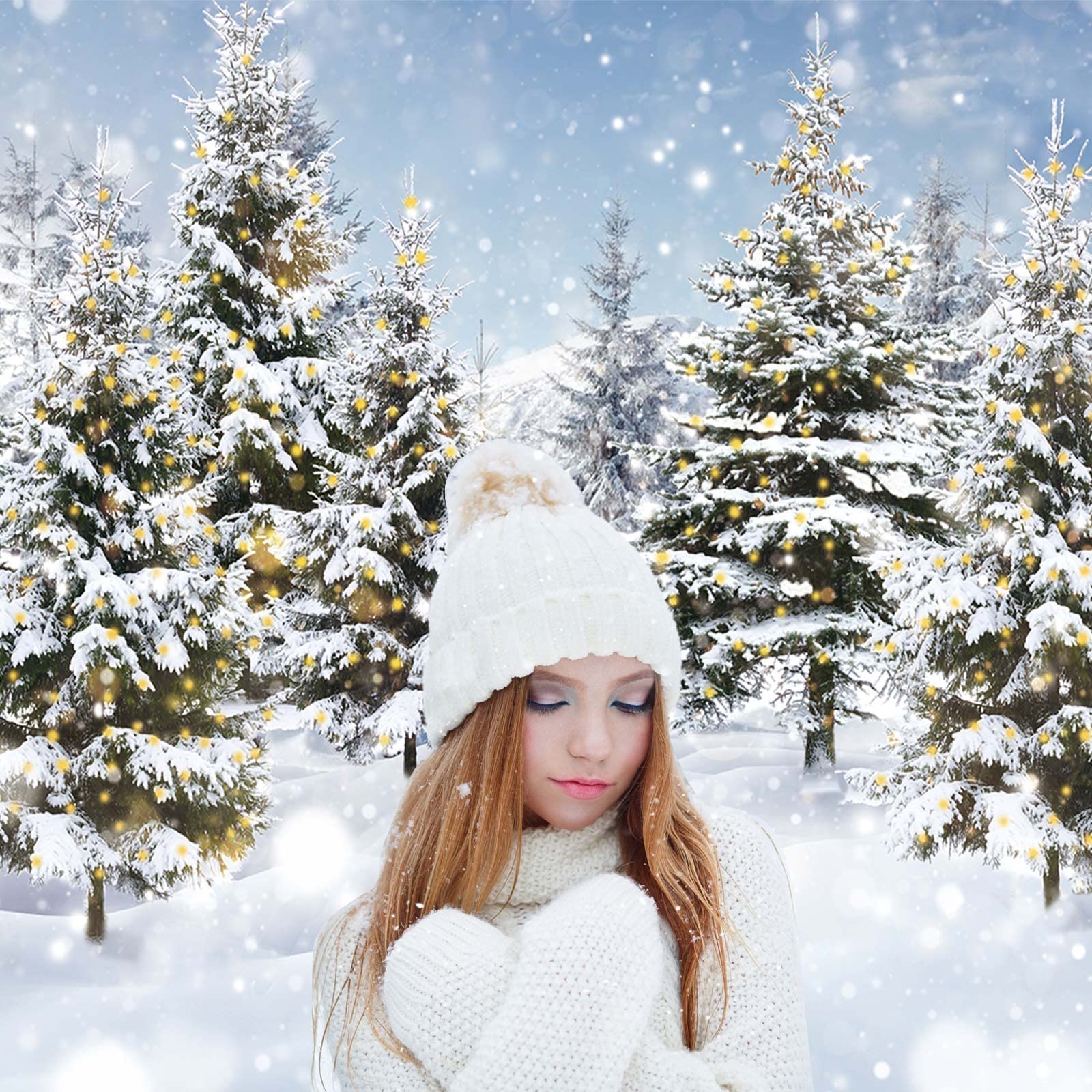 Weiß Weihnachten Banner - Realistisch Extra Großer Winter Schnee Wald ...