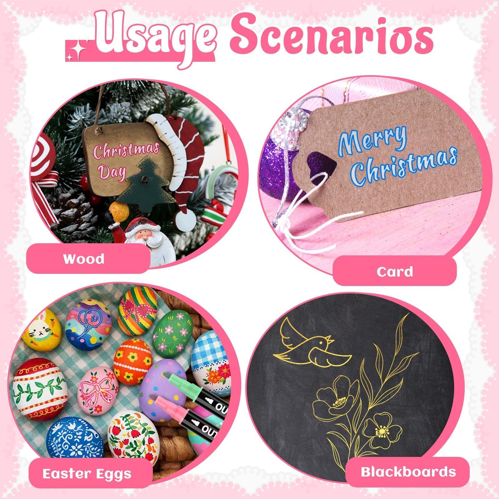 Mennitr Adventskalender Füllung, 8 Glitzerstifte Magische Doppelspitze ...