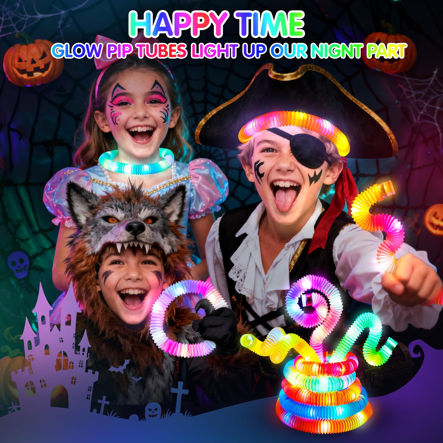 JOYIN 9 Stück LED Knicklicht Pop Tubes, Leuchtende Sensorik Spielzeuge ...