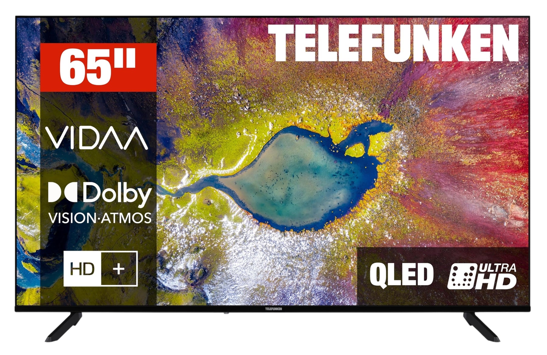 TELEFUNKEN QLED Fernseher 65 Zoll Smart TV VIDAA 4K UHD, Dolby Vision ...